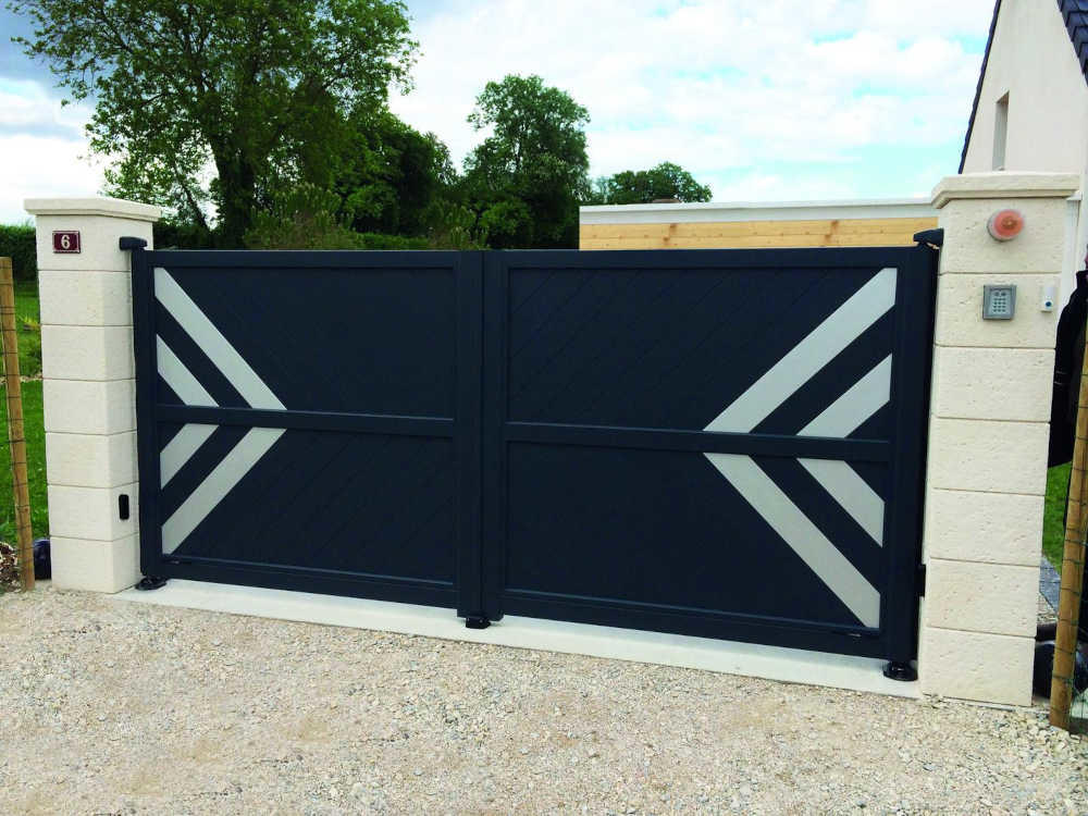 Photos portail aluminium, portail design moderne