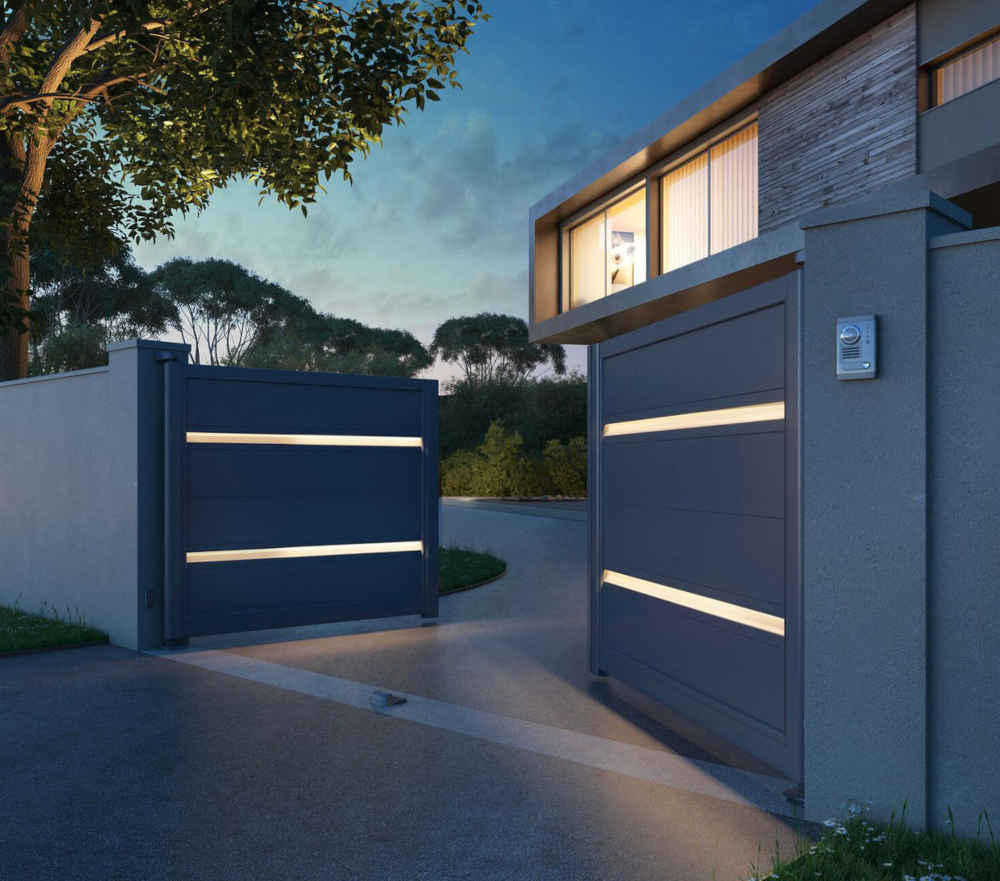 Photos portail aluminium, portail design moderne